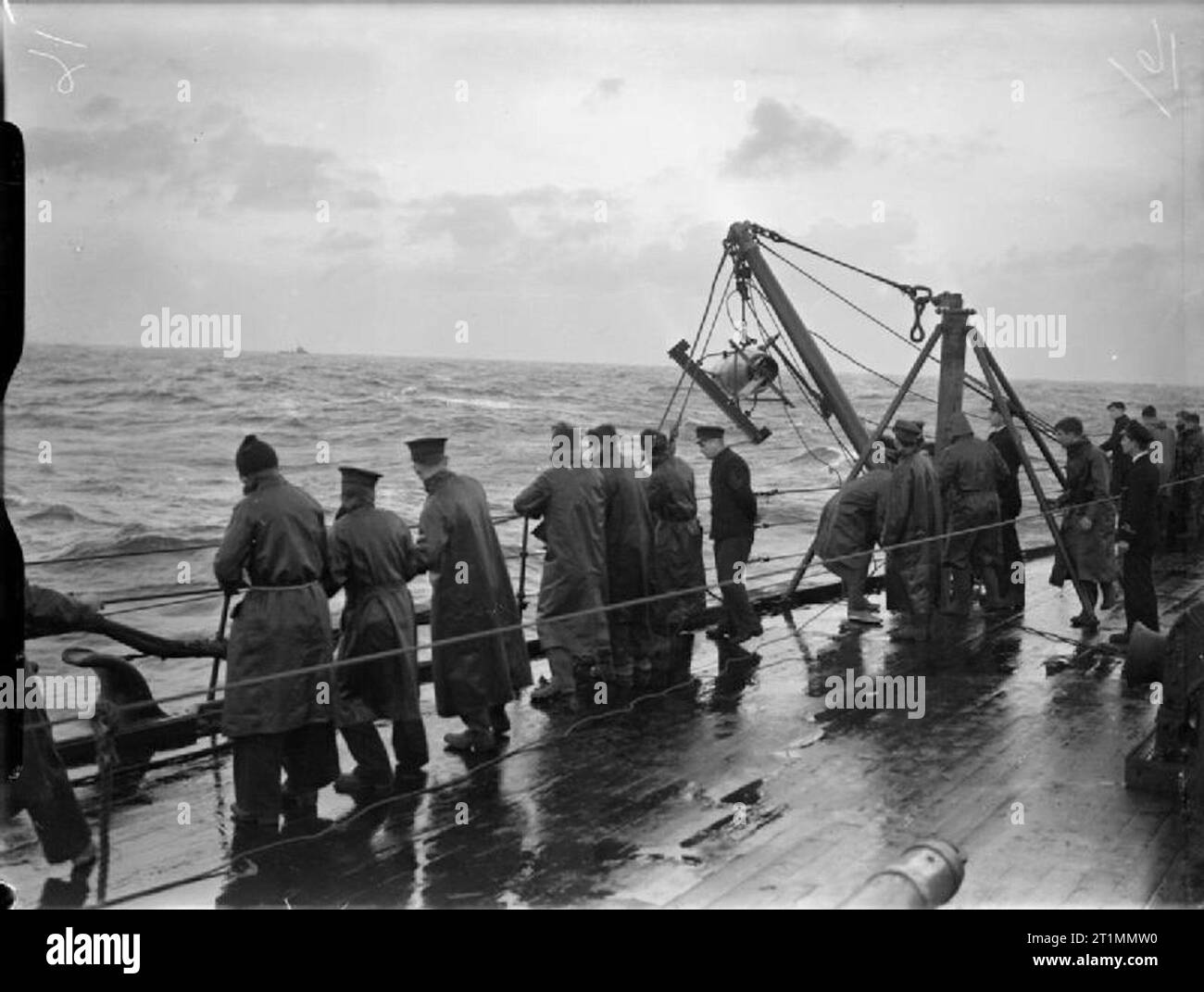 The Royal Navy during the Second World War A paravane is hoisted over ...