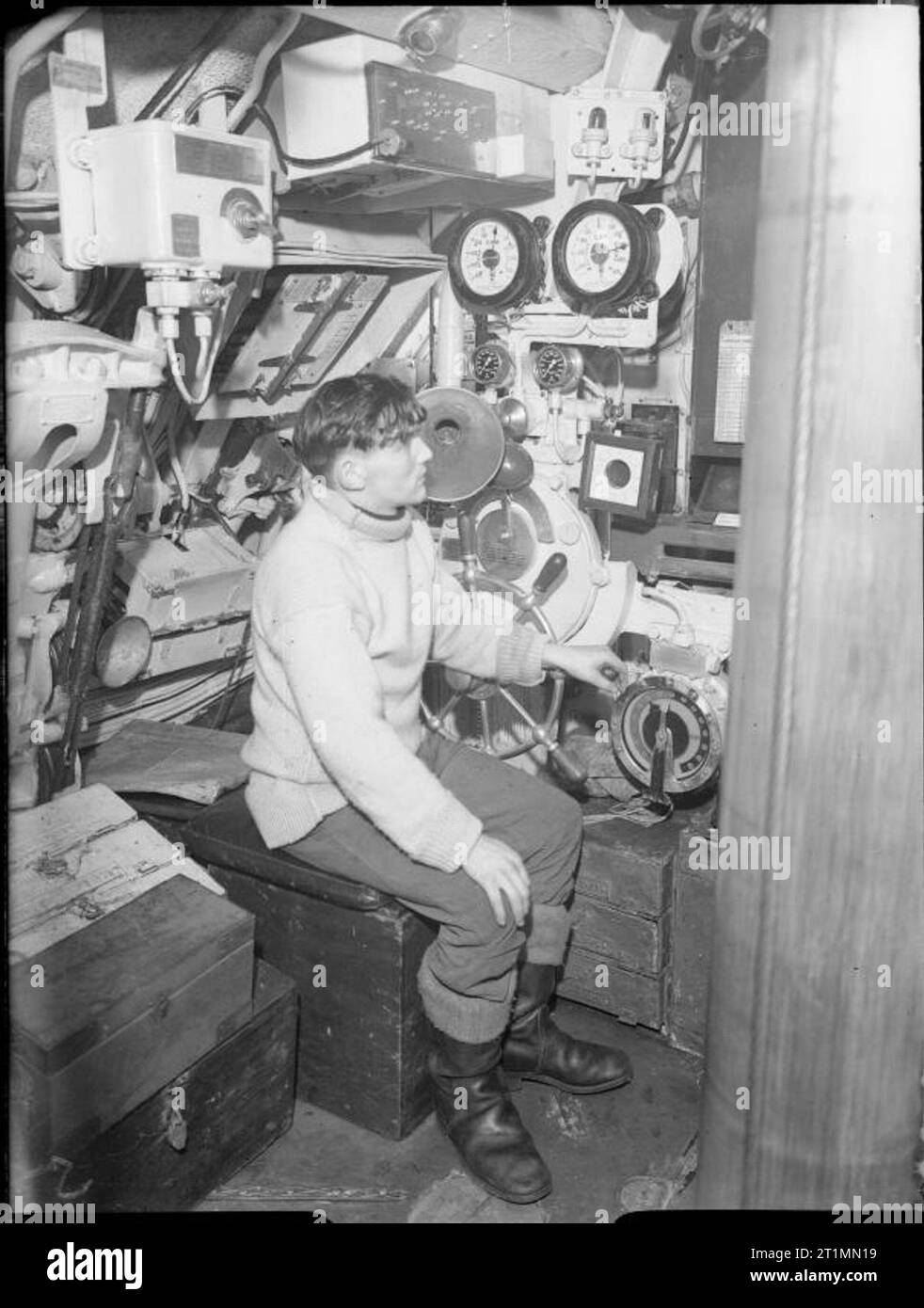 The Royal Navy during the Second World War Royal Navy helmsman at the ...