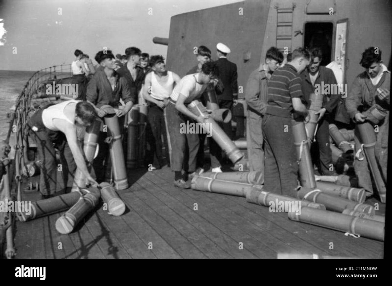 The Royal Navy during the Second World War Men on board HMS SHEFFIELD ...