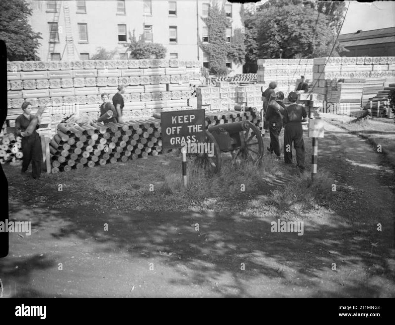 The Royal Navy during the Second World War Stacks of brass propellant ...