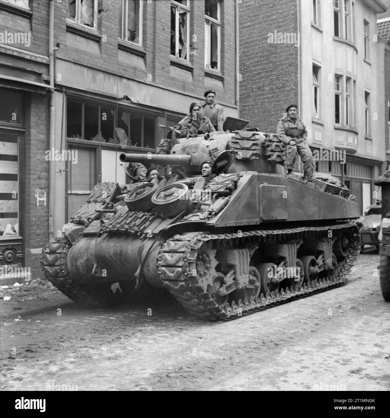 A Sherman tank of 8th Armoured Brigade in Kevelaer, Germany, 4 March ...