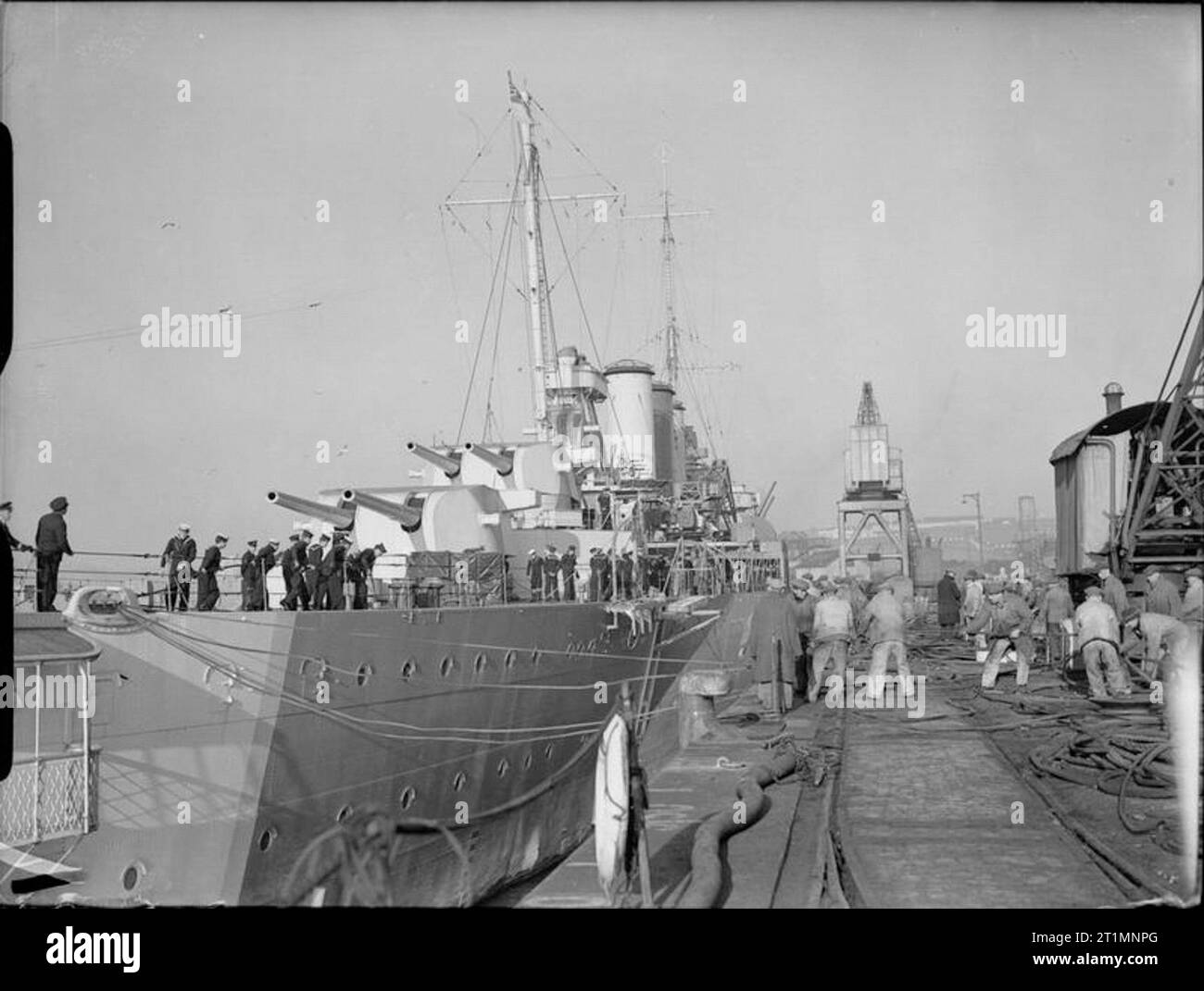 The Royal Navy during the Second World War HMS KENT secure alongside ...