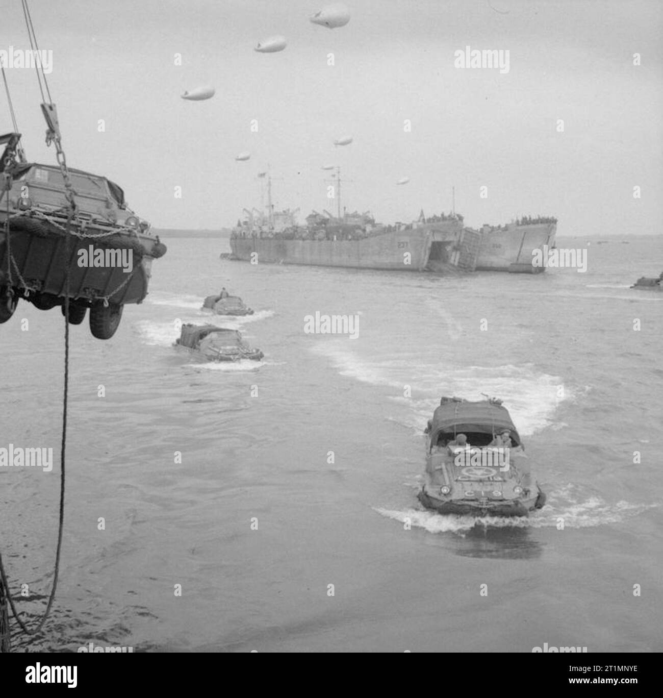 Preparations For the Invasion of Normandy 1944 DUKWs practise launching ...