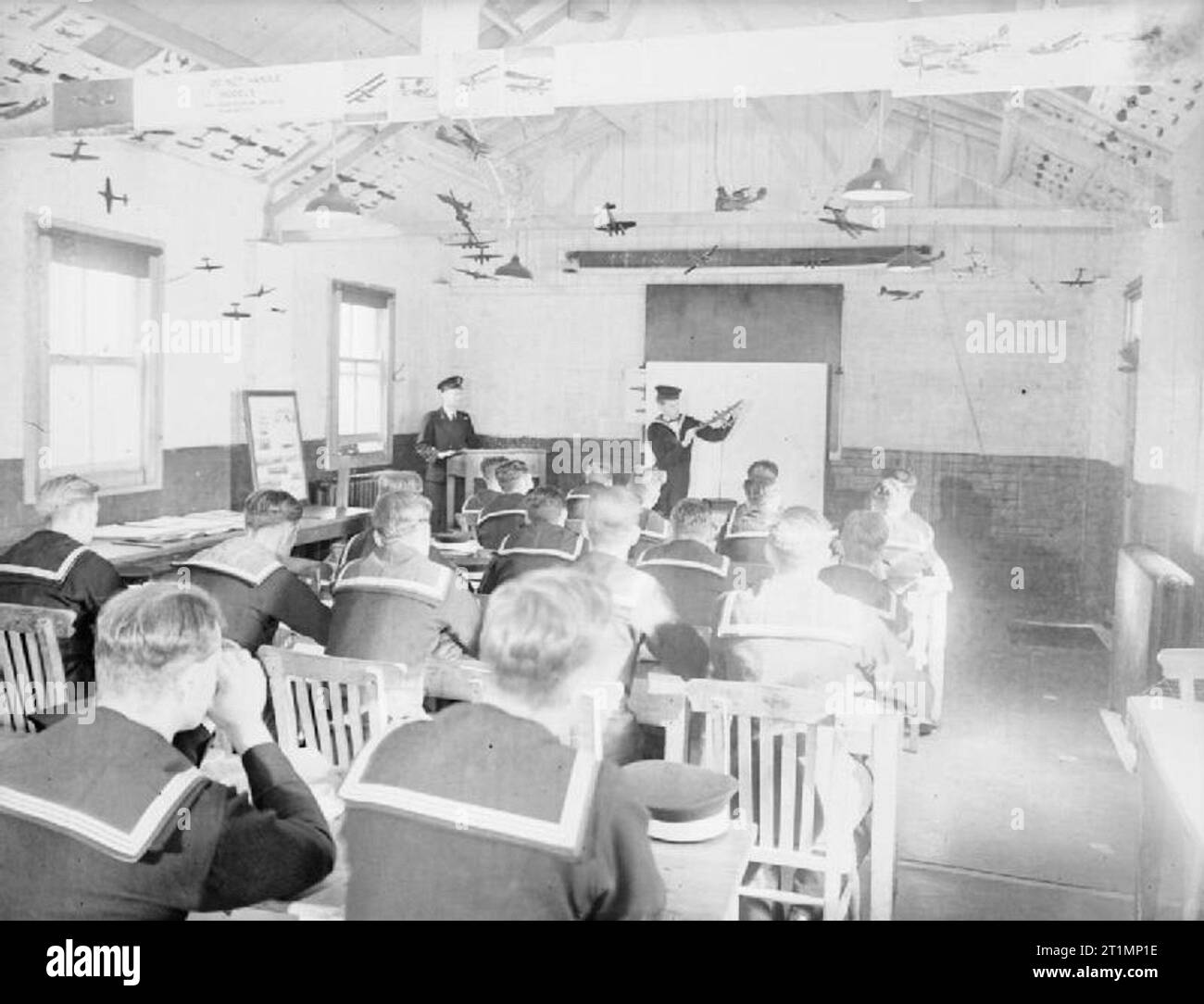 Fleet Air Arm Trainees at HMS St Vincent, Gosport, August 1943 Officer ...