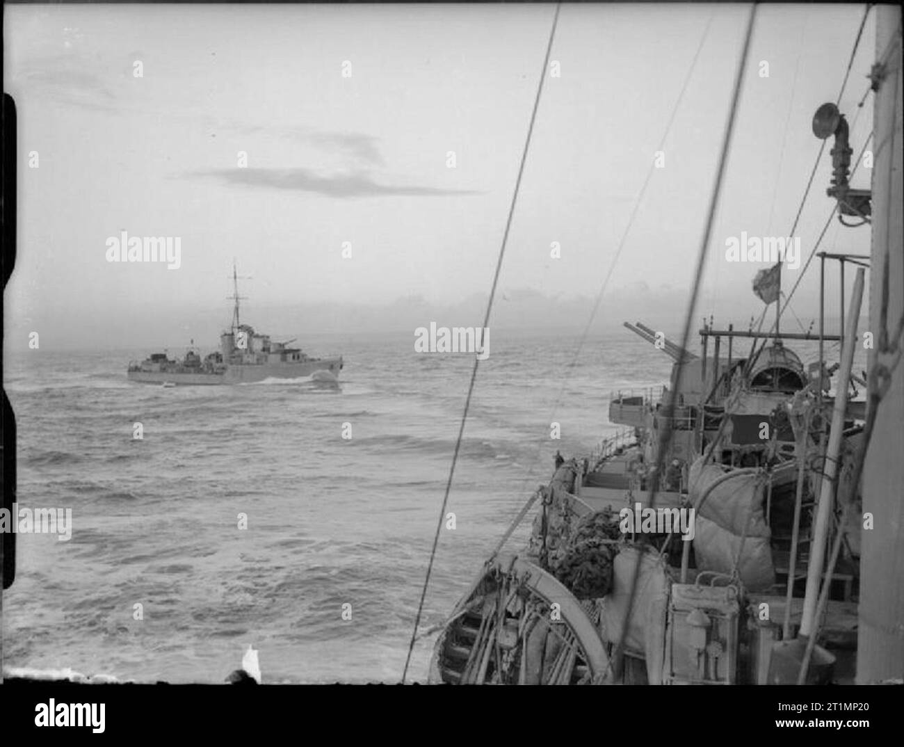 The Royal Navy during the Second World War HMS JERSEY astern of HMS ...