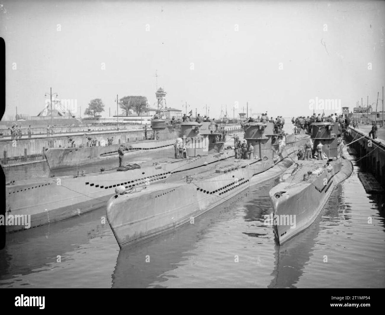 The Royal Navy during the Second World War U-boats in the lock at ...