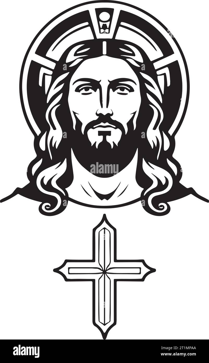 Breathtaking lovely Holy Christ emblem vector art Stock Vector Image ...