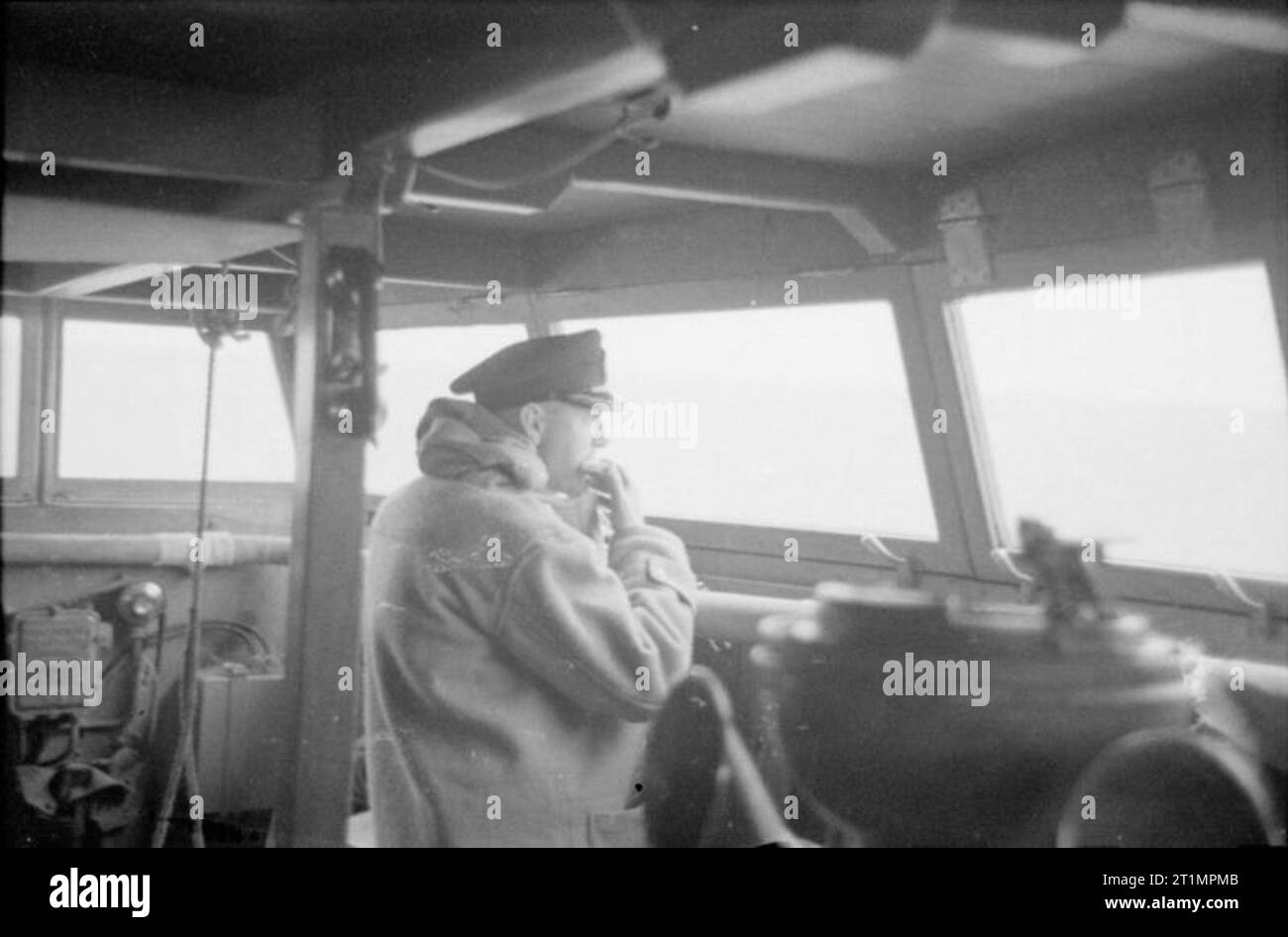 The Royal Navy during the Second World War The Captain on the bridge of ...