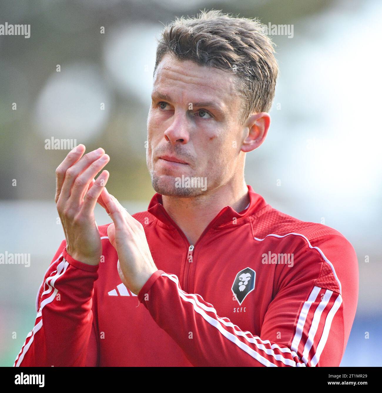 Wrexham, UK. 14th Oct, 2023. Luke Garbutt 29# of Salford City Football ...