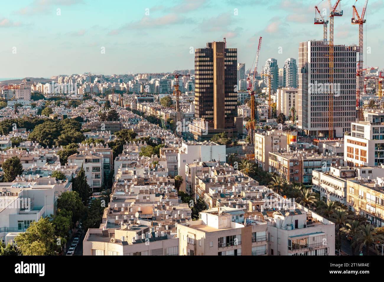 City skyline panoramic view of Tel Aviv Israel 7.2022 Buildings and ...