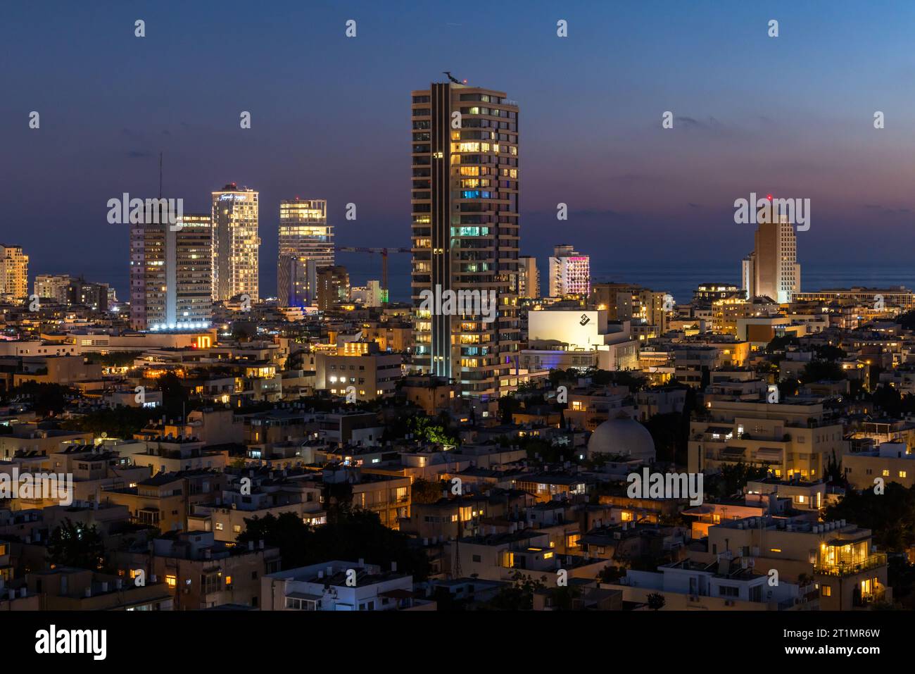 City skyline panoramic view of Tel Aviv Israel 7.2022 Buildings and ...