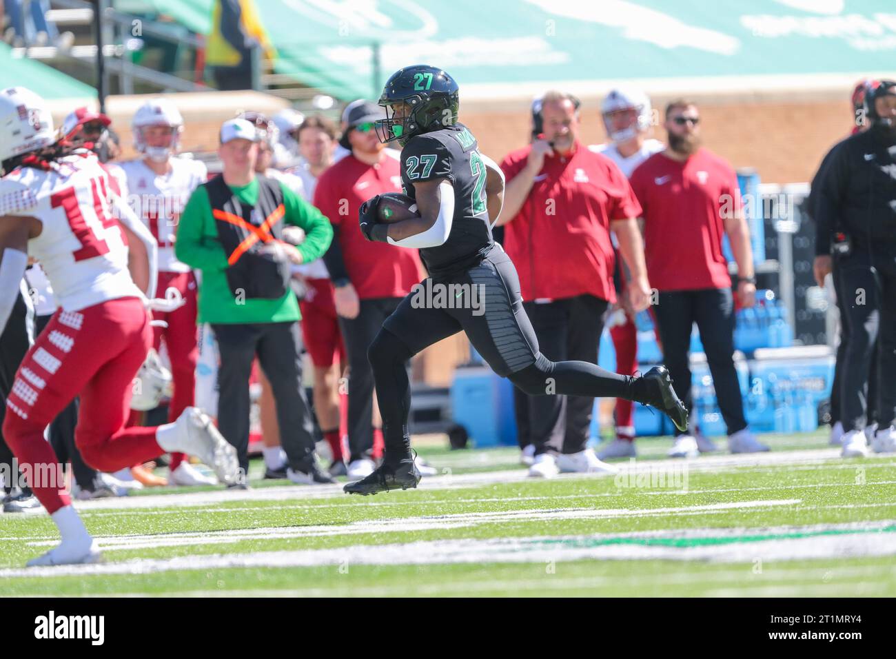 October 14, 2023:.North Texas Mean Green running back Oscar Adaway III ...