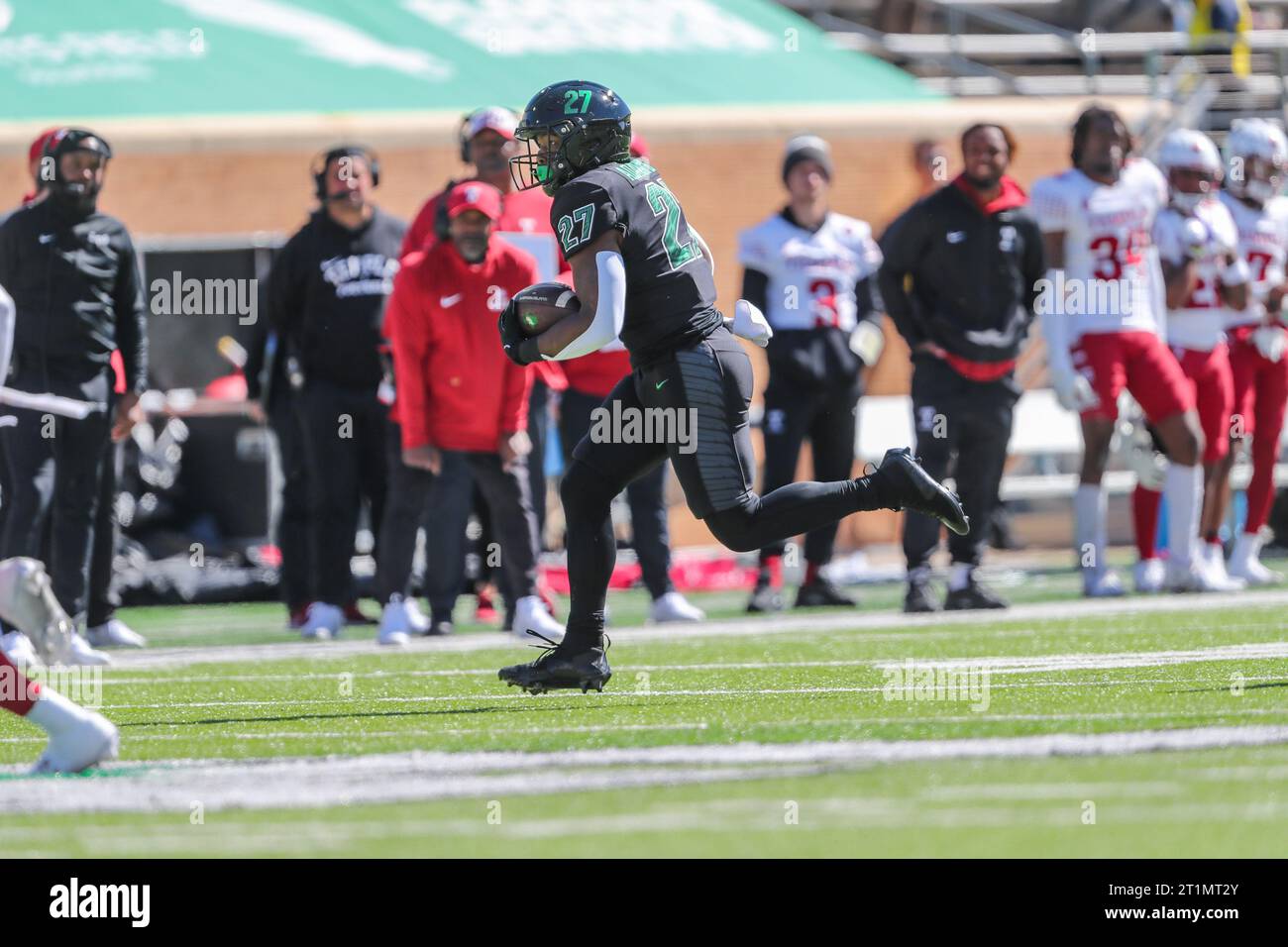 October 14, 2023:.North Texas Mean Green running back Oscar Adaway III ...