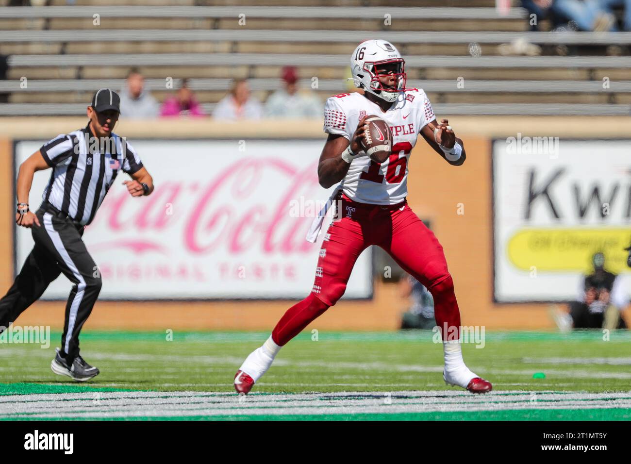 October 14, 2023:.Temple Owls quarterback Quincy Patterson (16) looks ...