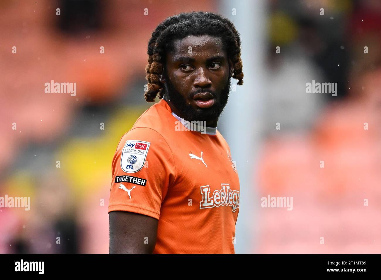 Kylian Kouassi #27 of Blackpool during the Sky Bet League 1 match ...