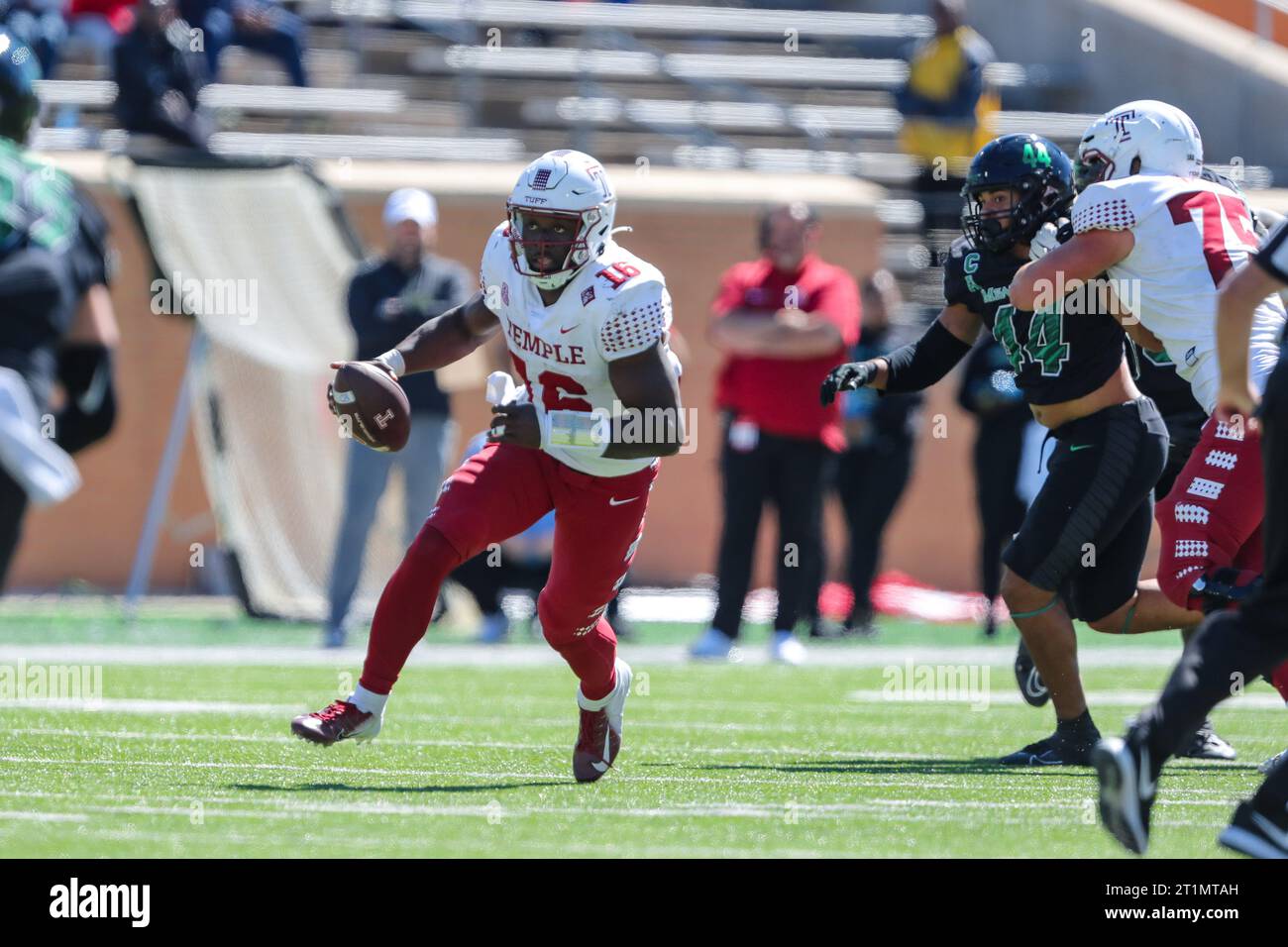 October 14, 2023:.Temple Owls quarterback Quincy Patterson (16) runs ...
