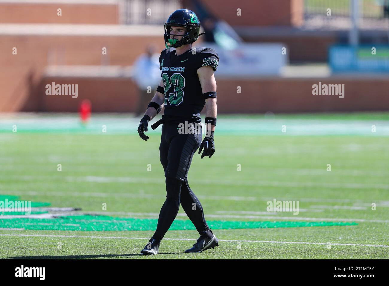 October 14, 2023:.North Texas Mean Green safety Bryce Linder (23) ready ...