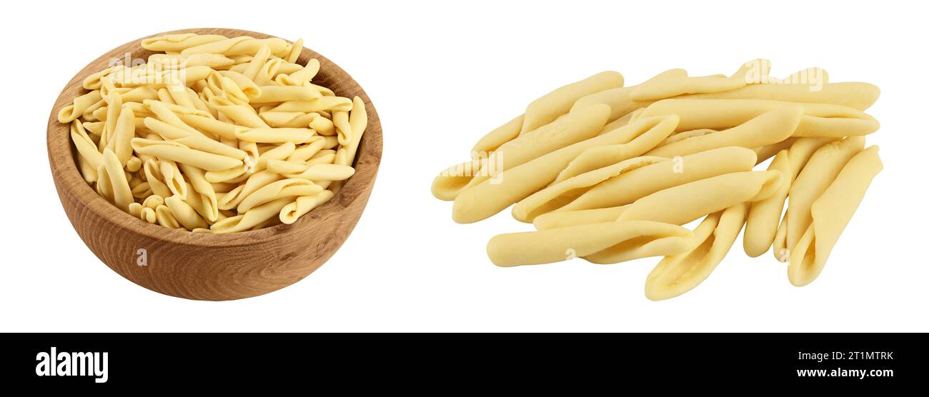 Typical Calabrian pasta called Maccheroncini or Maccheroni in wooden ...