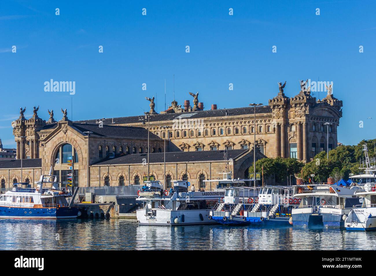 Barcelona, Spain - December 14th 2013: Boats moored in Port Vell Marina ...