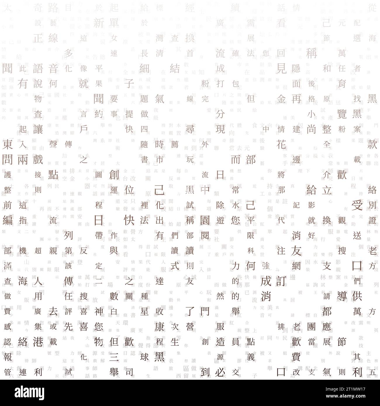 Letters Matrix Background. Random Characters of Chinese Traditional ...