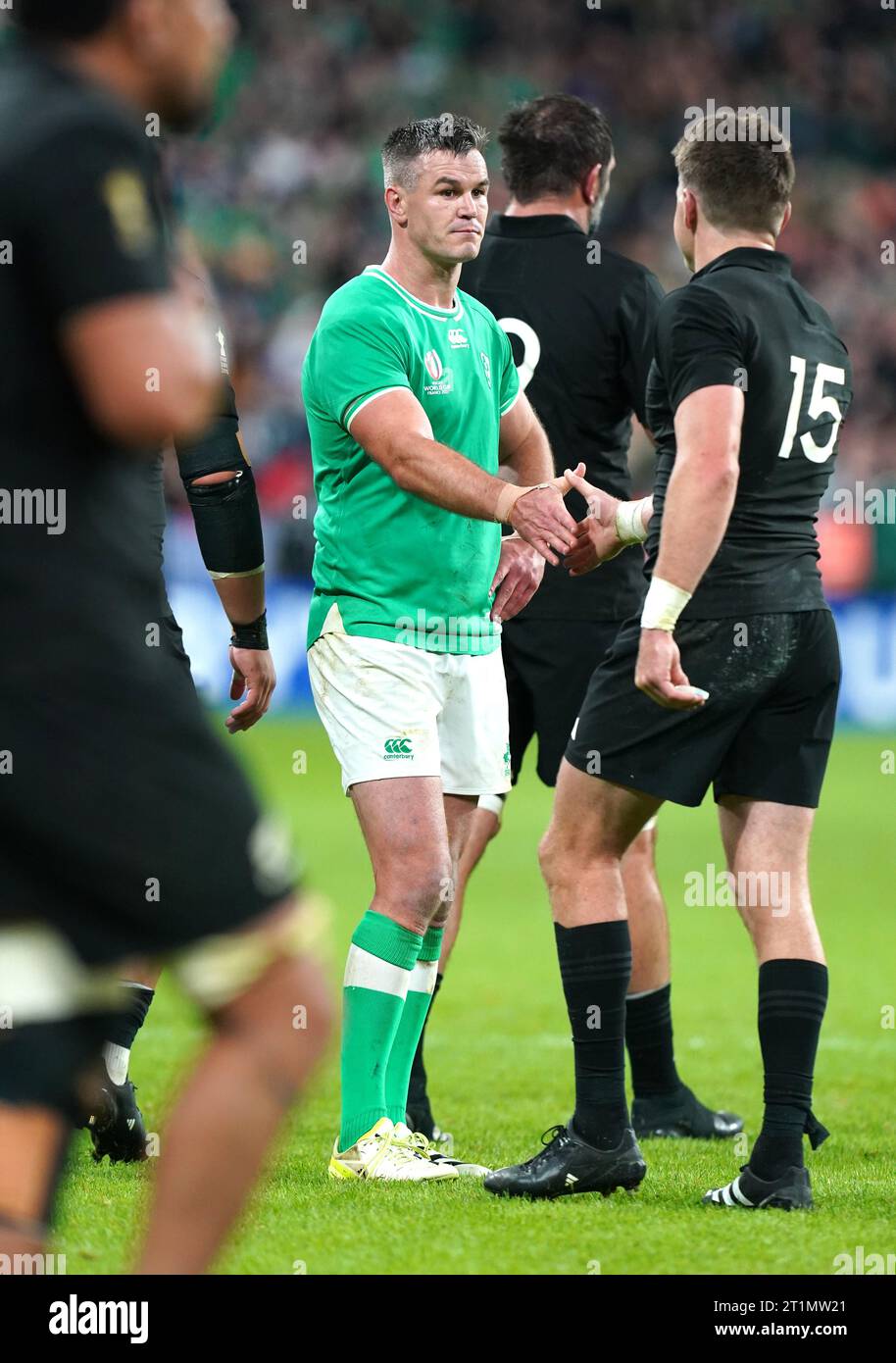 Irelands Johnny Sexton Shake Hands With New Zealands Beauden Barrettr