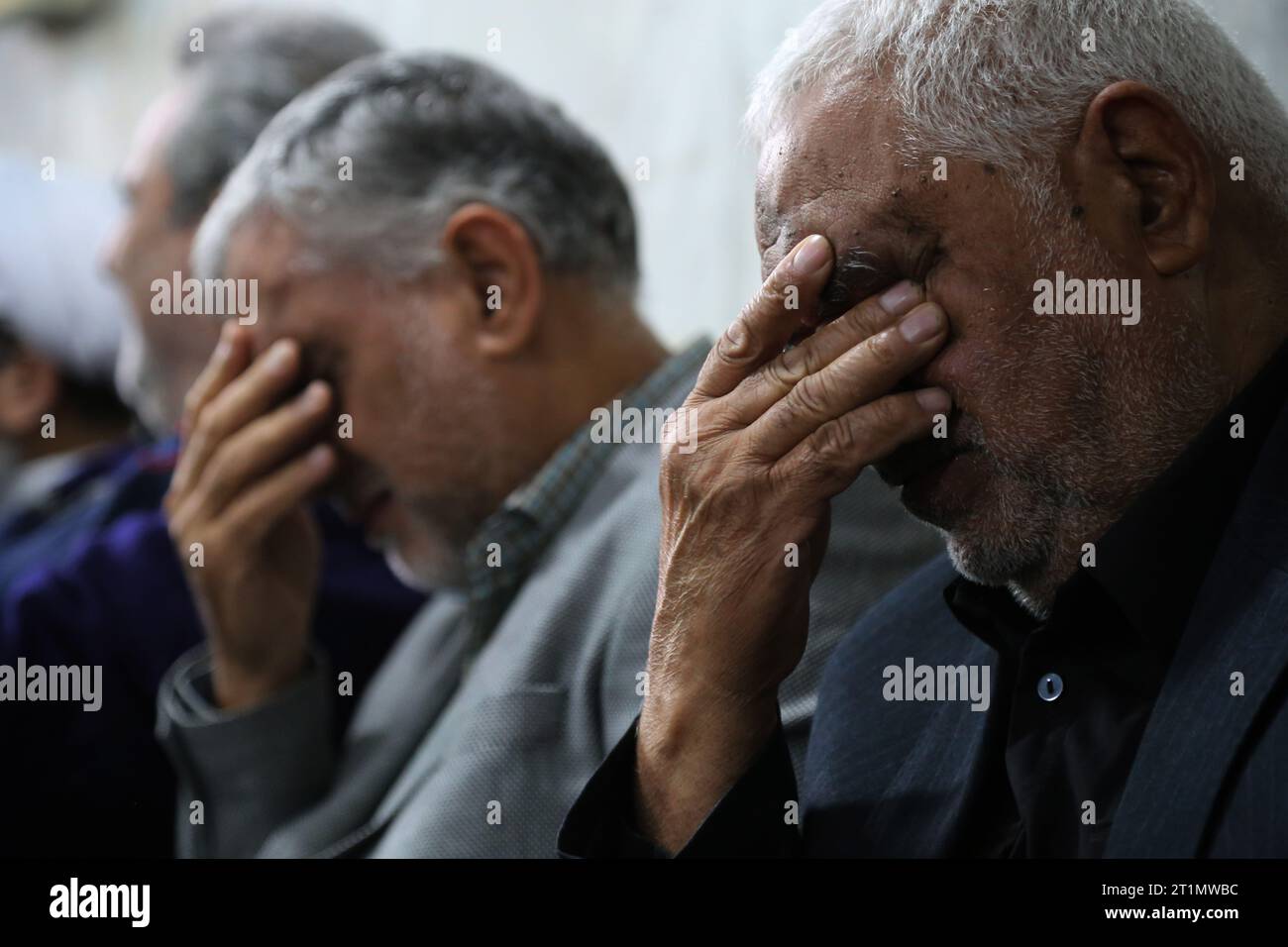 Tehran, Iran. 13th Oct, 2023. Iranian mourners attend a funeral ...