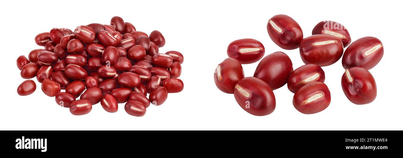 Red adzuki beans isolated on white background Stock Photo - Alamy