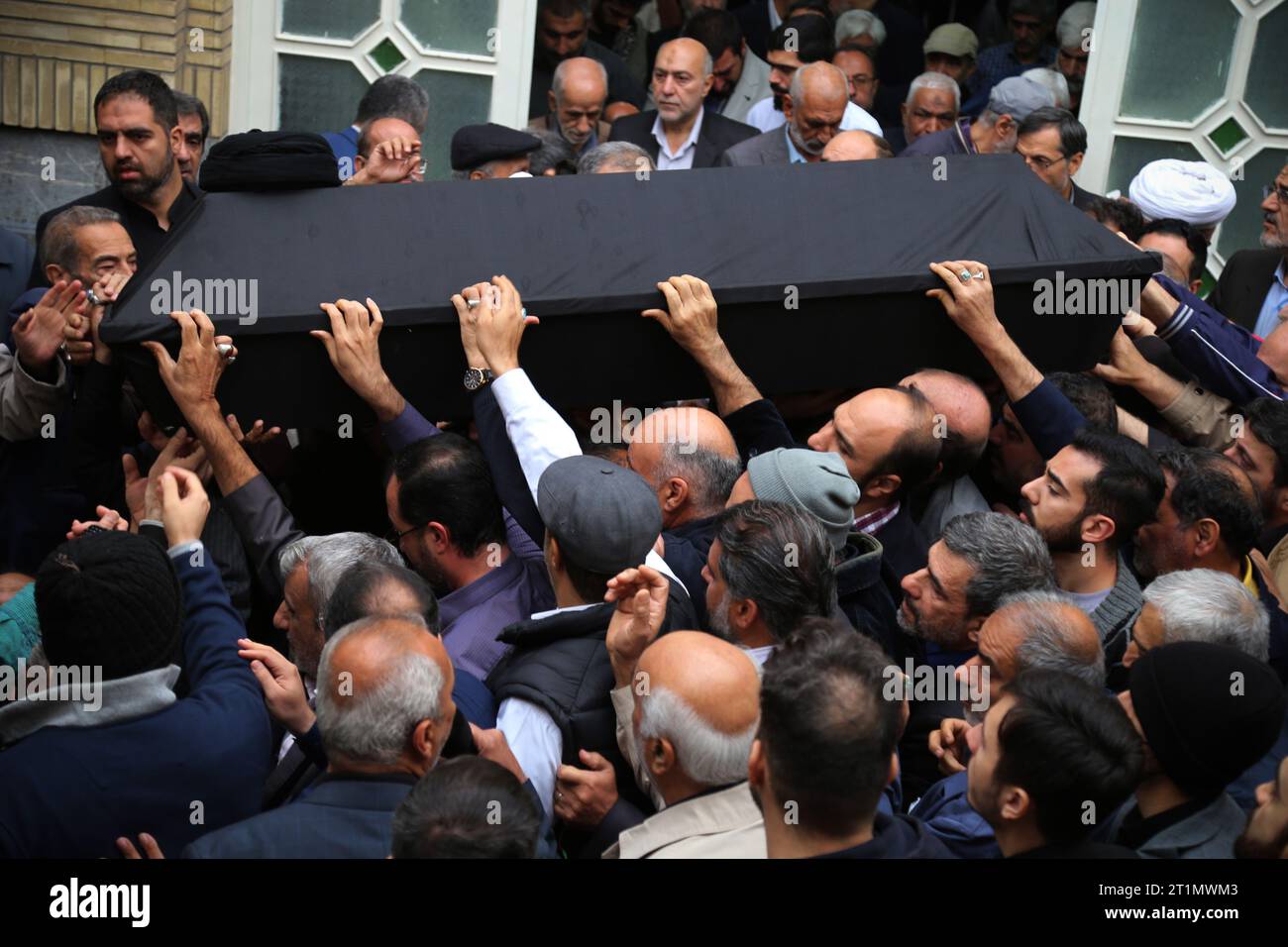 Tehran, Iran. 13th Oct, 2023. Iranian mourners attend a funeral ...