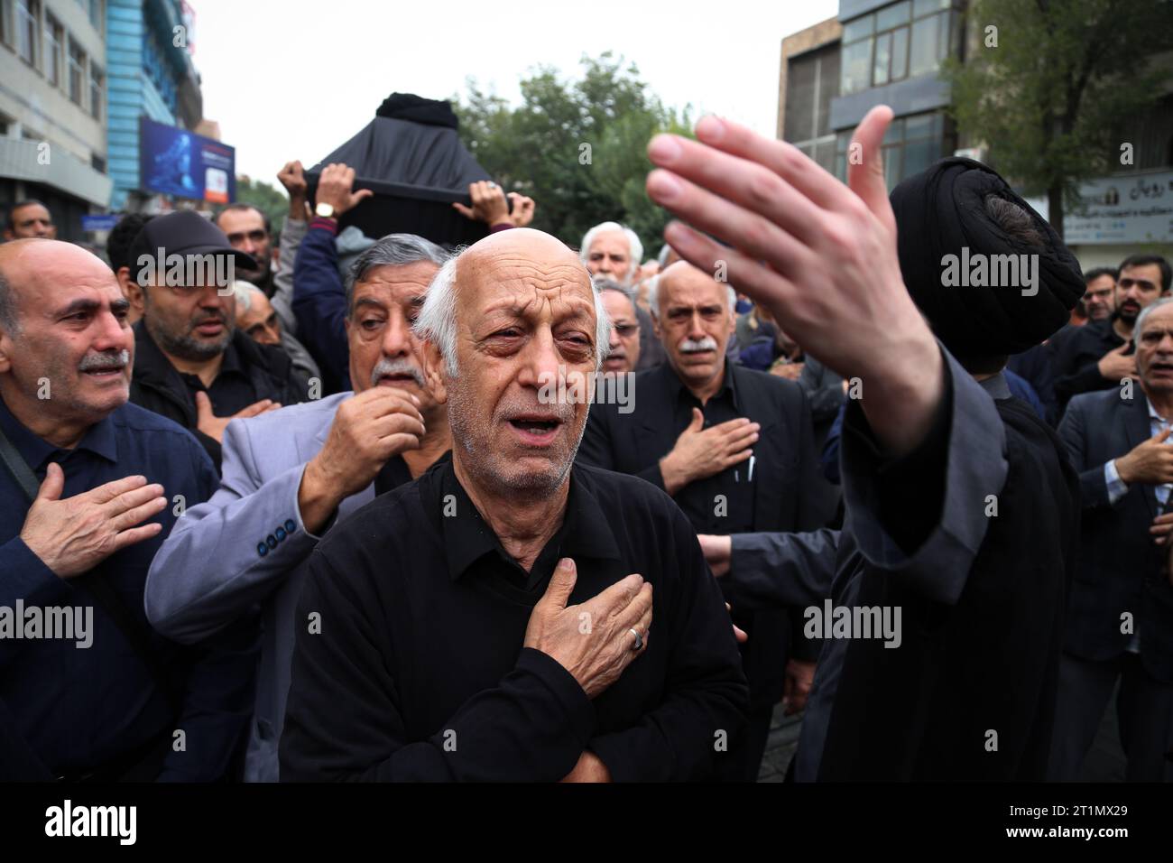 Tehran, Iran. 13th Oct, 2023. Iranian mourners attend a funeral ...