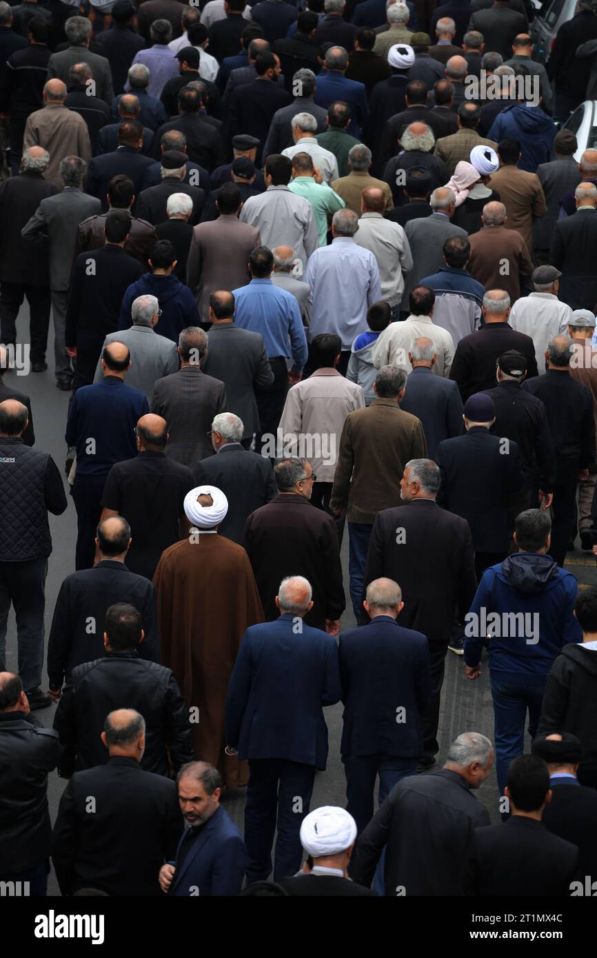 Tehran, Iran. 13th Oct, 2023. Iranian mourners attend a funeral ...