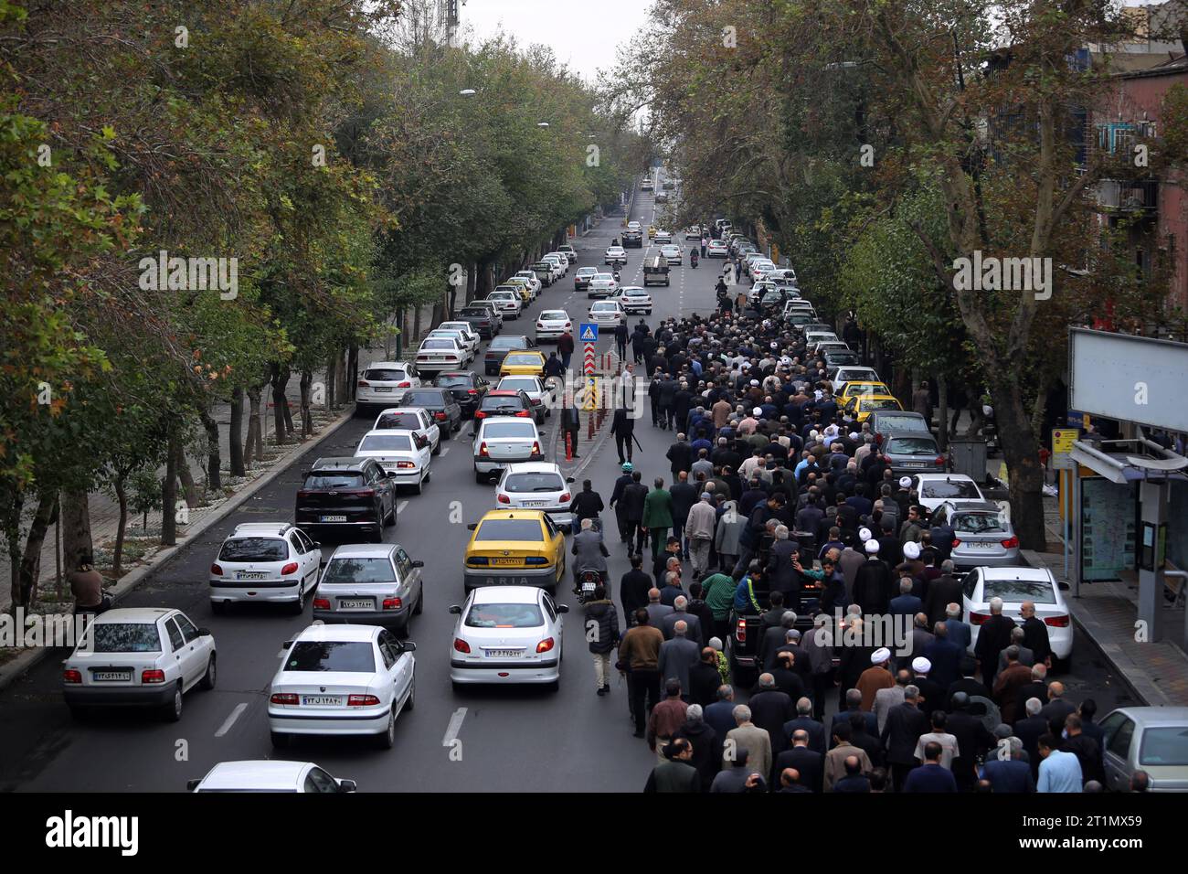 Tehran, Iran. 13th Oct, 2023. Iranian mourners attend a funeral ...