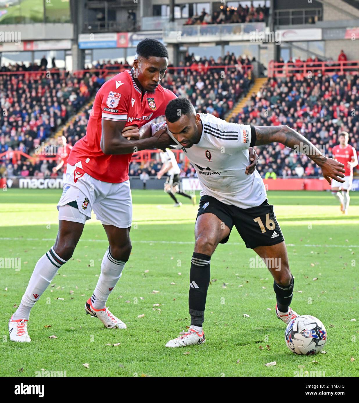 Wrexham, UK. 14th Oct, 2023. Curtis Tilt 16# of Salford City Football ...