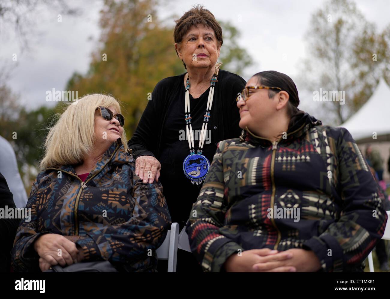 Chief Glenna Wallace, center, of the Eastern Shawnee Tribe of Oklahoma ...