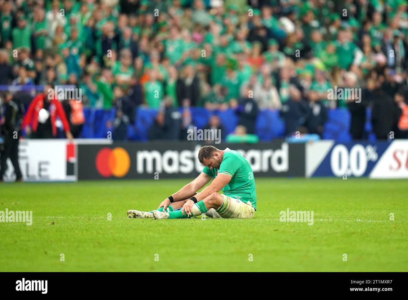 Ireland's Tadhg Beirne looks dejected after the final whistle in the ...