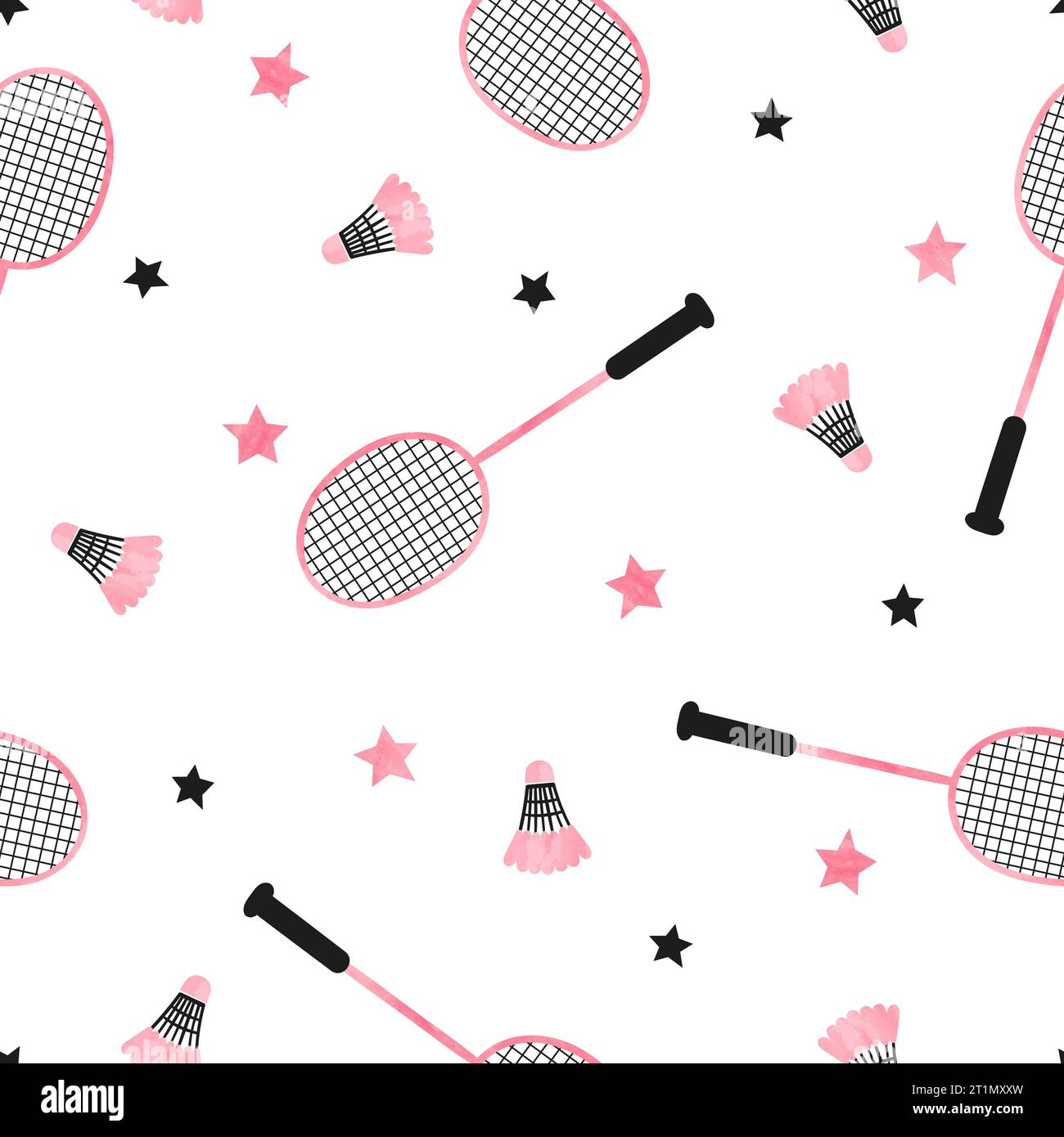 Seamless sport pattern with badminton rackets and shuttlecocks. Vector ...