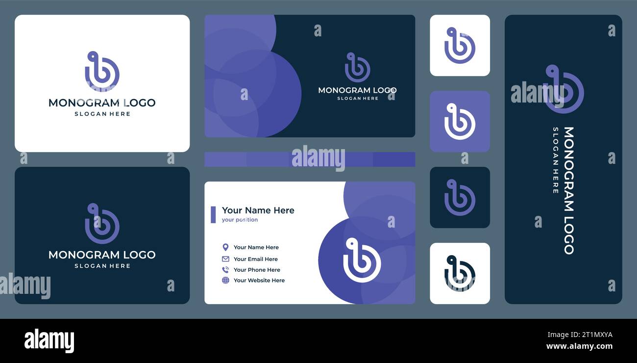 Monogram of initial letter B logo design template design graphic vector ...