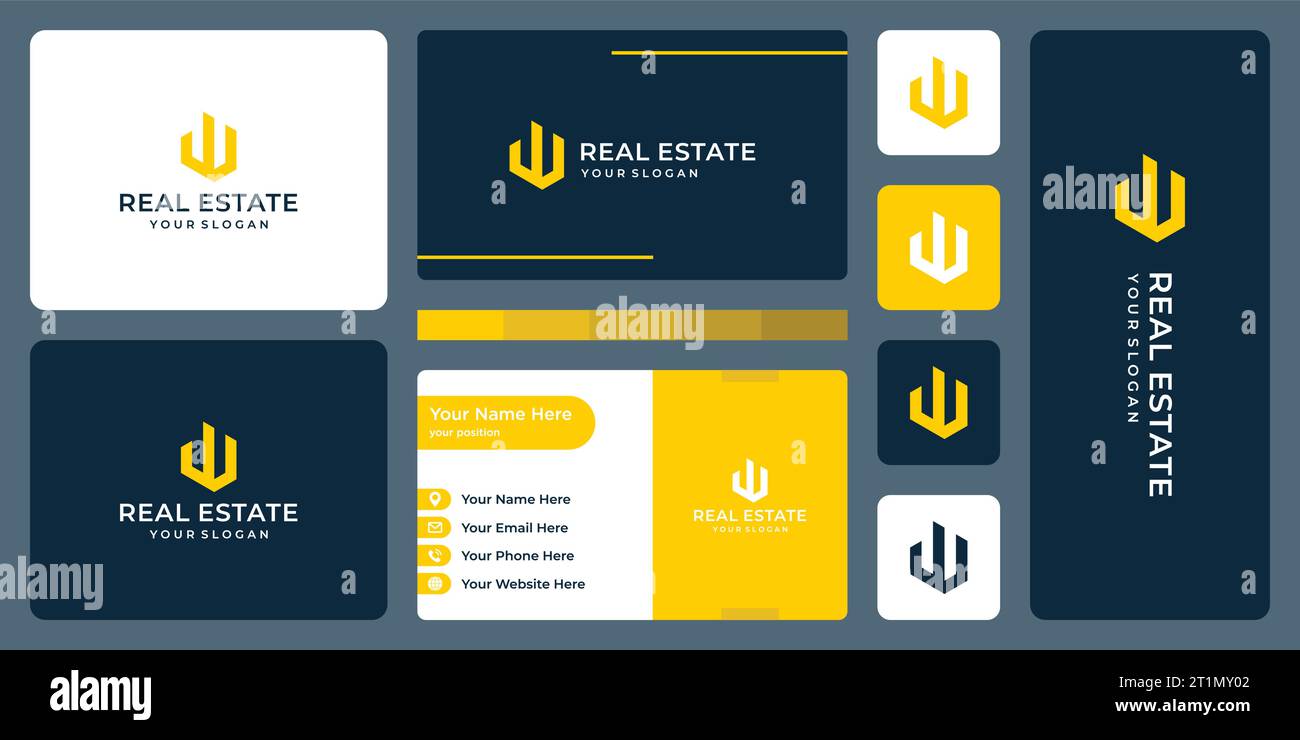 Real estate building logo design template with monogram letter W design ...