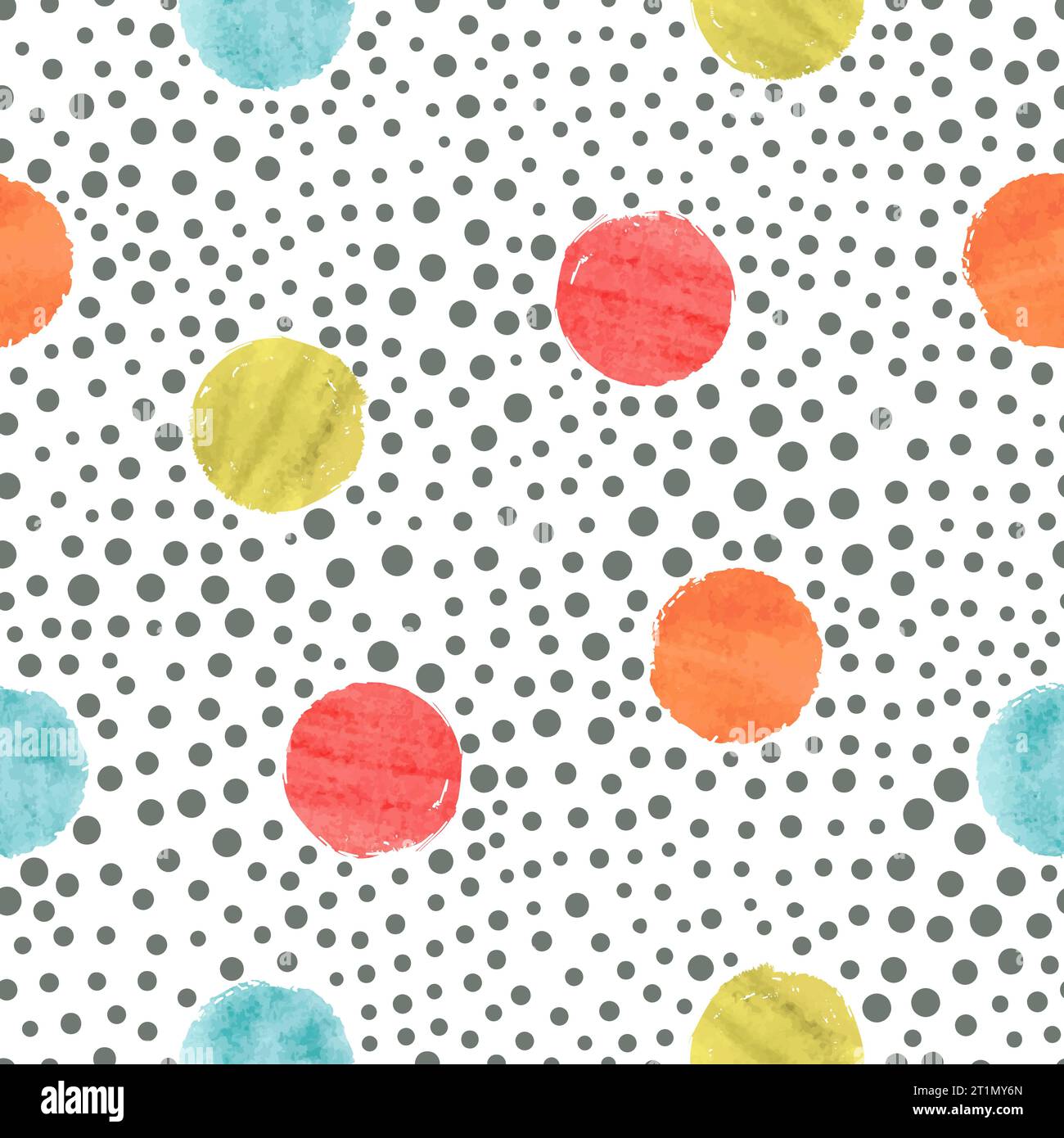 Circles background. Colorful polka dot seamless pattern. Vector dots ...