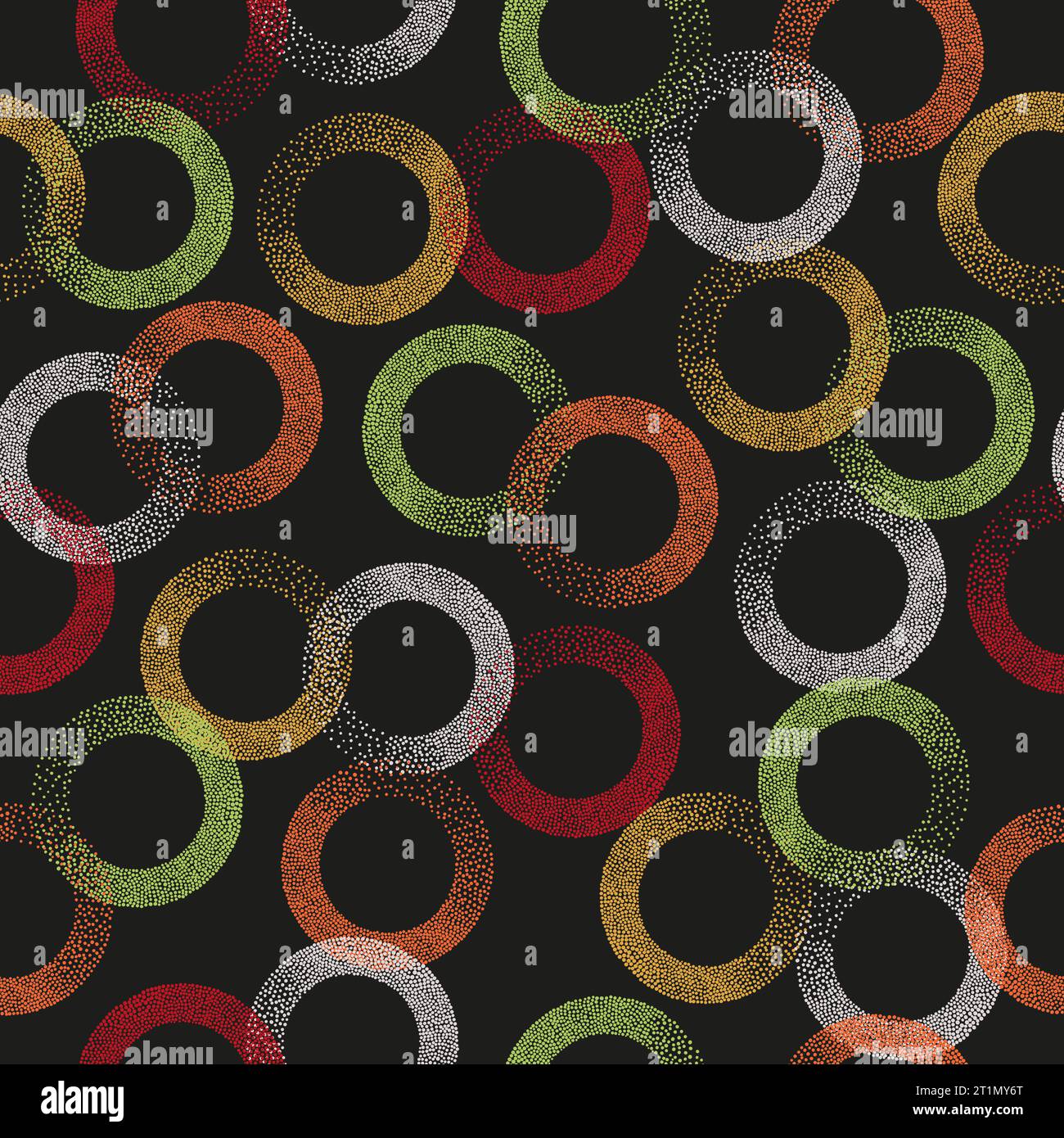 Seamless geometric colorful circles pattern. Abstract vector rings background Stock Vector Image ...