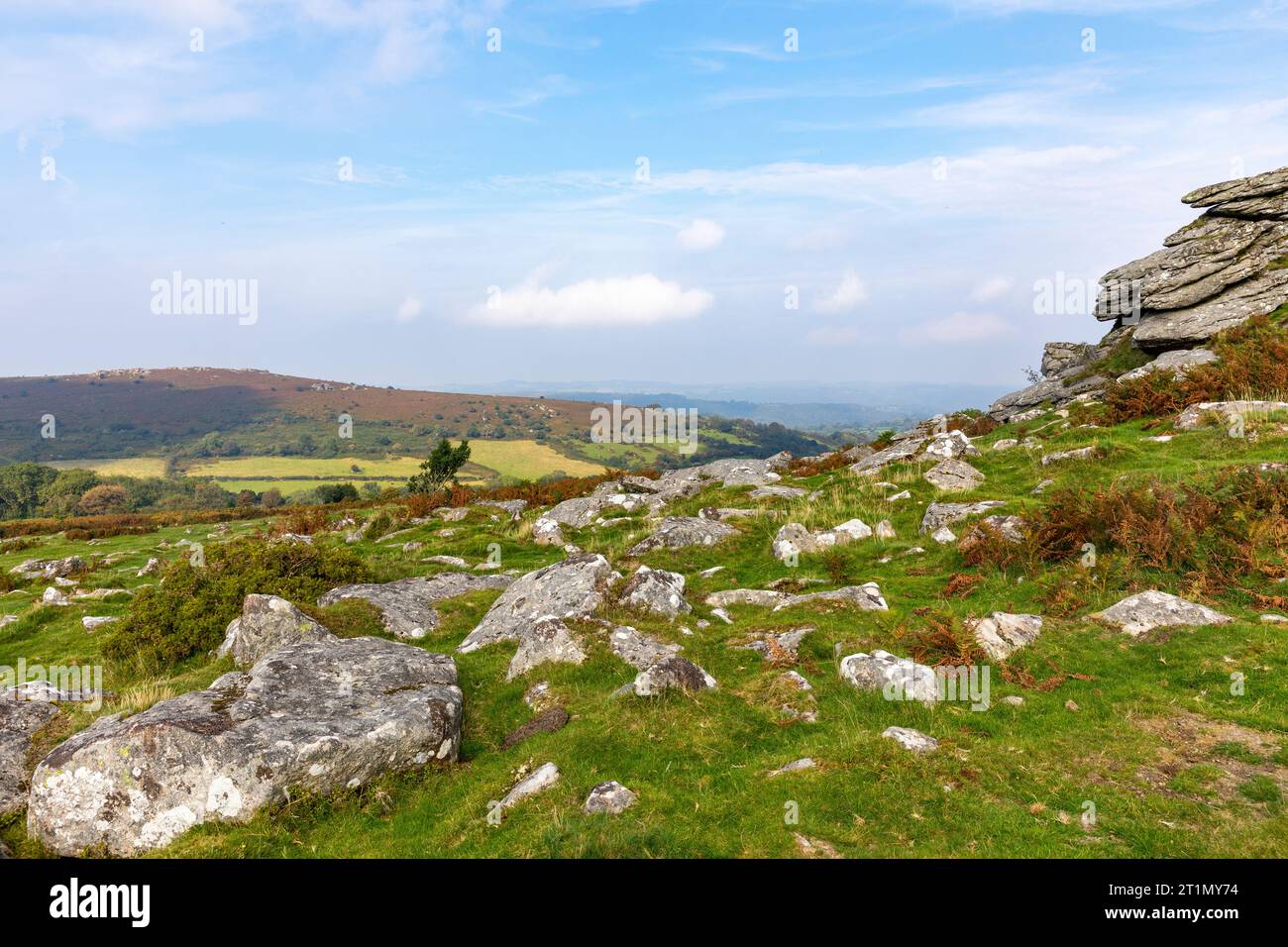 Hound Tor Dartmoor National Park in Devon, rock granite formation and ...