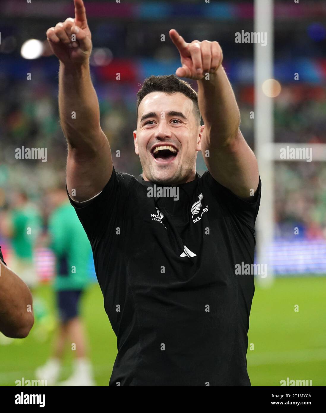 New Zealand's Will Jordan celebrates after the Rugby World Cup 2023 ...