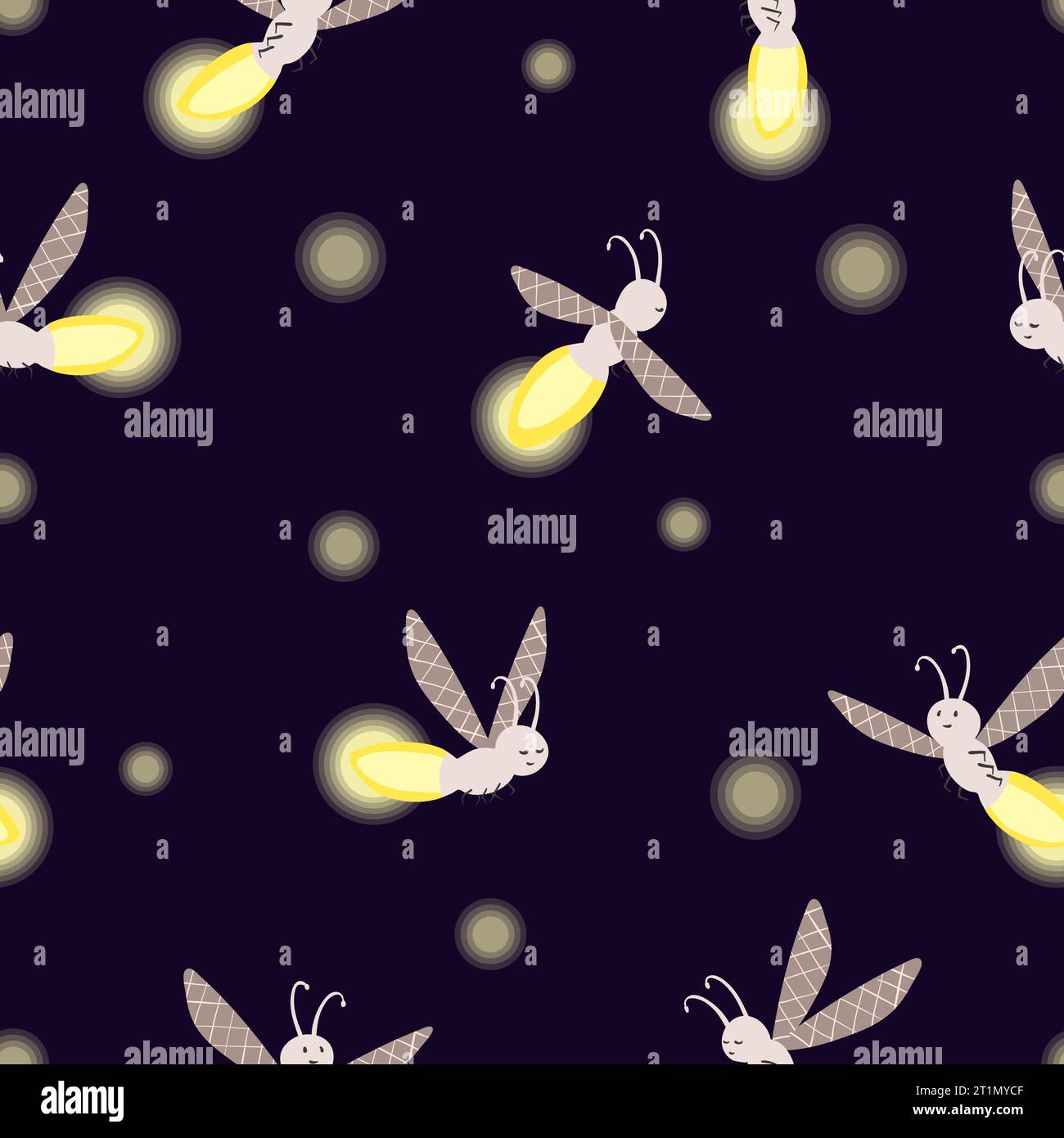 Seamless cartoon firefly pattern. Childish fairy vector illustration Stock Vector Image & Art ...