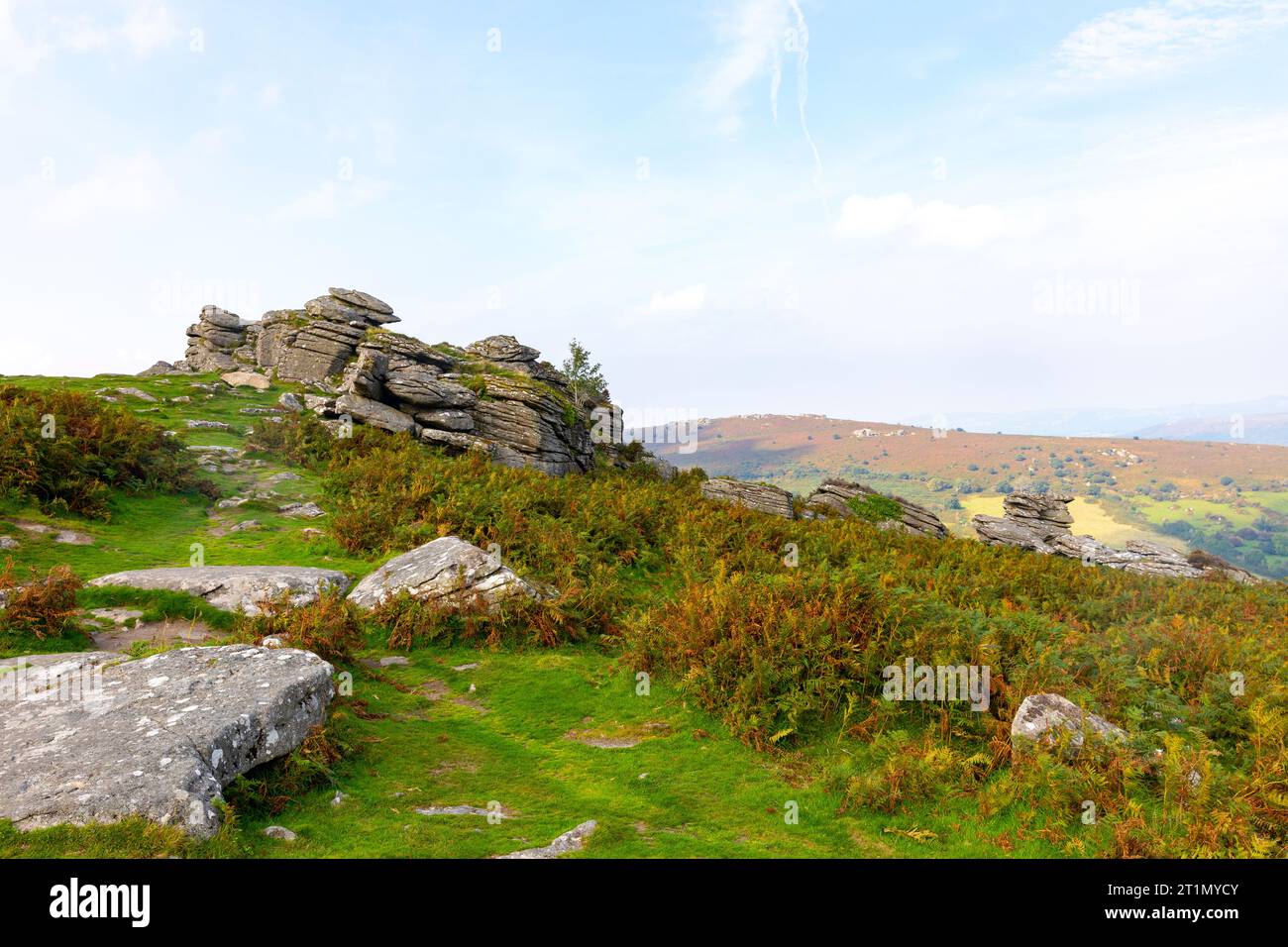Hound Tor Dartmoor National Park in Devon, rock granite formation ...