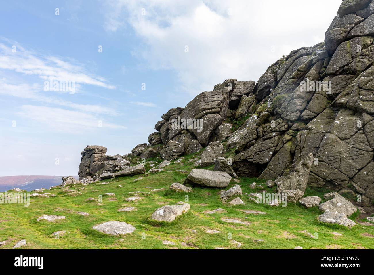 Hound Tor Dartmoor National Park in Devon, rock granite formation ...