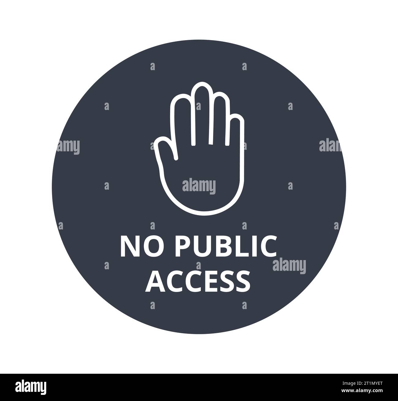 Monochromatic Hand No Public Access Symbol Stock Vector Image & Art - Alamy