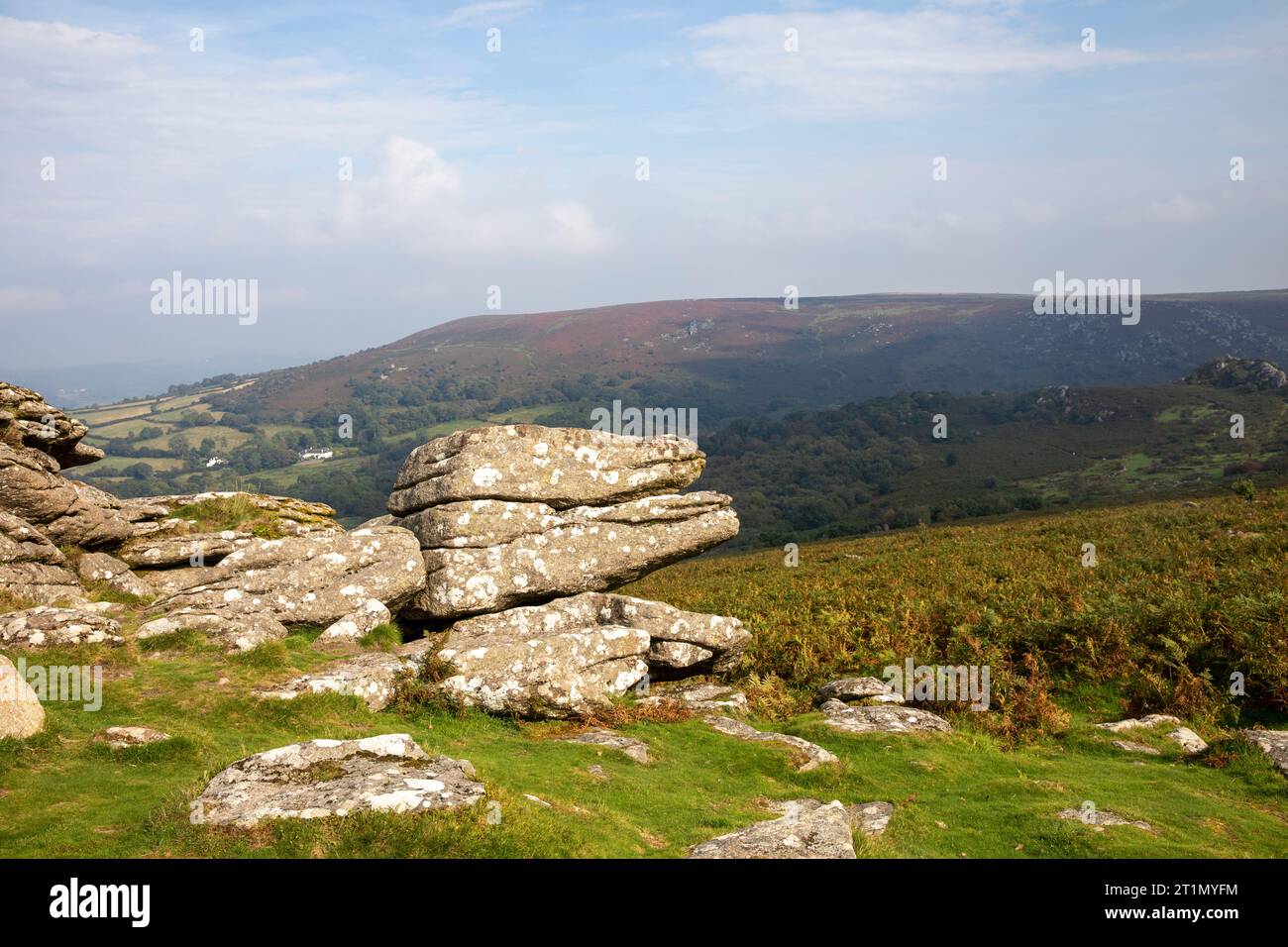 Hound Tor Dartmoor National Park in Devon, rock granite formation ...