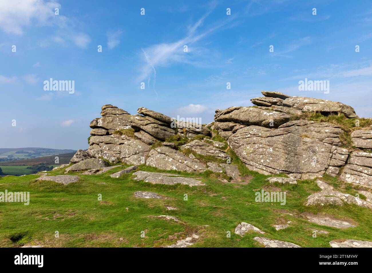Hound Tor Dartmoor National Park in Devon, rock granite formation ...