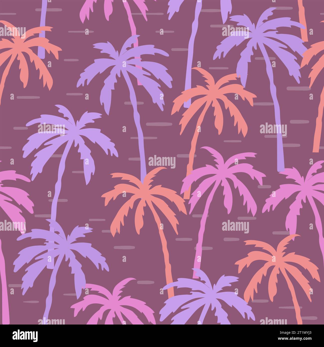 Seamless palm tree pattern. Vector colorful tropical background Stock ...