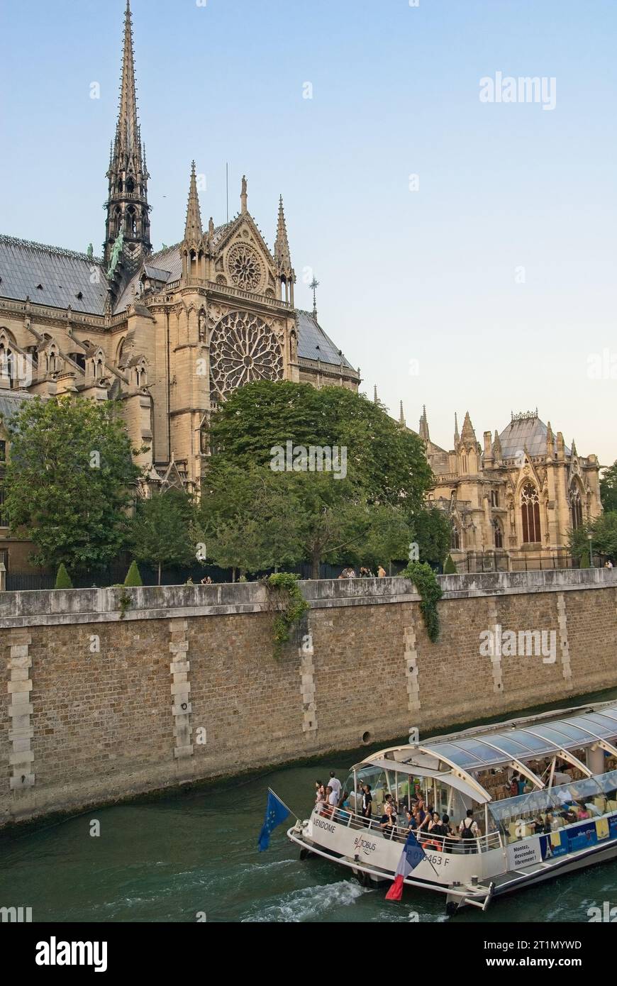 Paris, France — July 2008: Batobus passenger ferry on river Seine ...