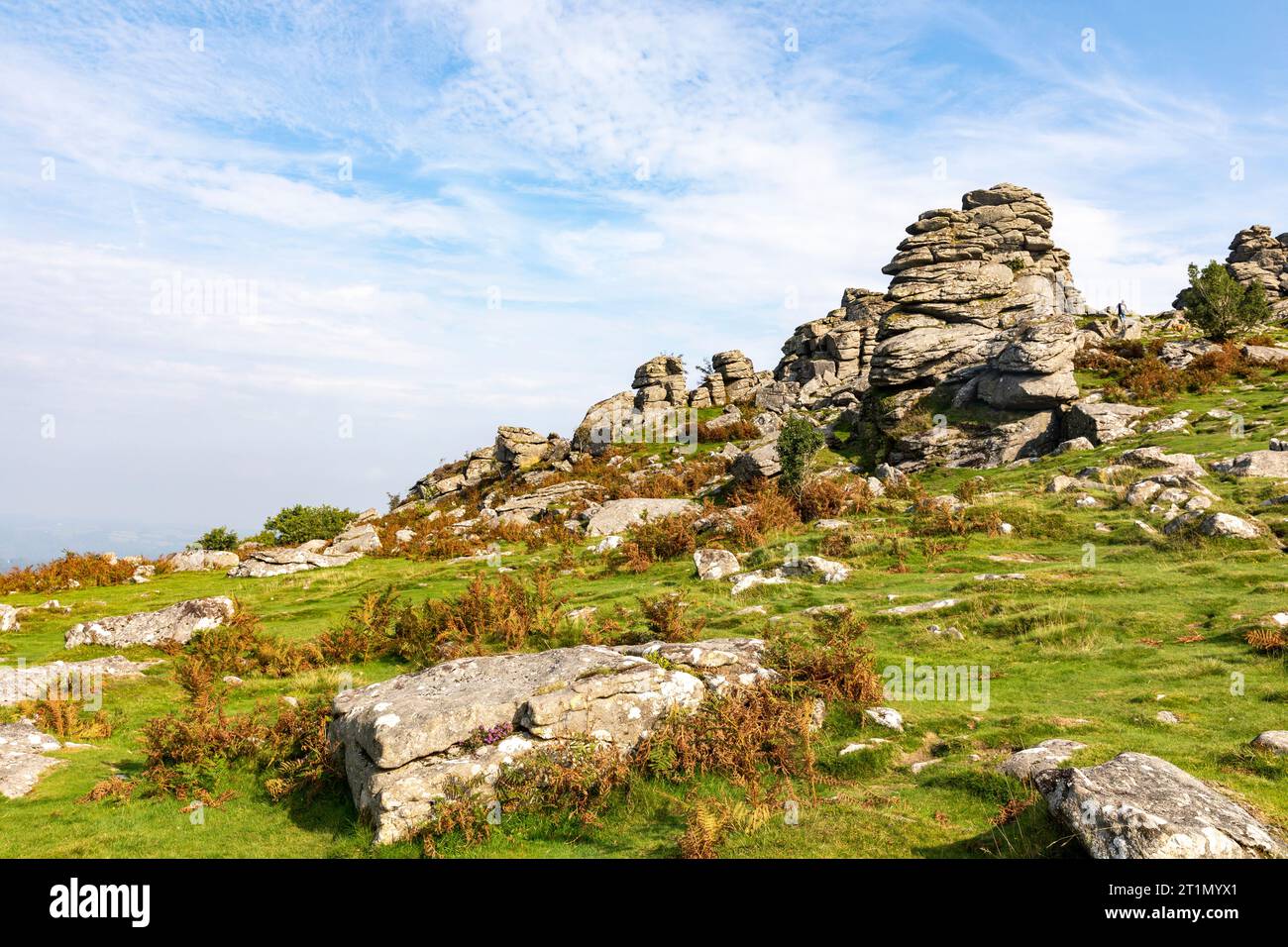 Hound Tor Dartmoor National Park in Devon, rock granite formation ...